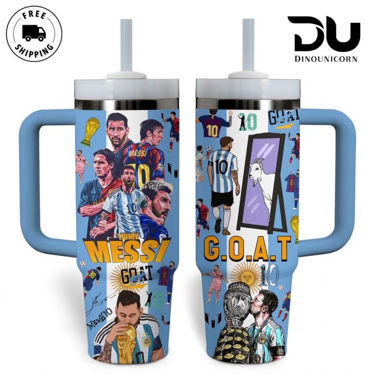Lionel Messi GOAT Stanley Tumbler Cup - Dinounicorn