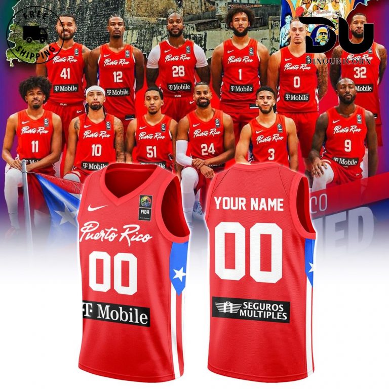 Puerto Rico Basketball Fiba 2024 Basketball Jersey - Dinounicorn